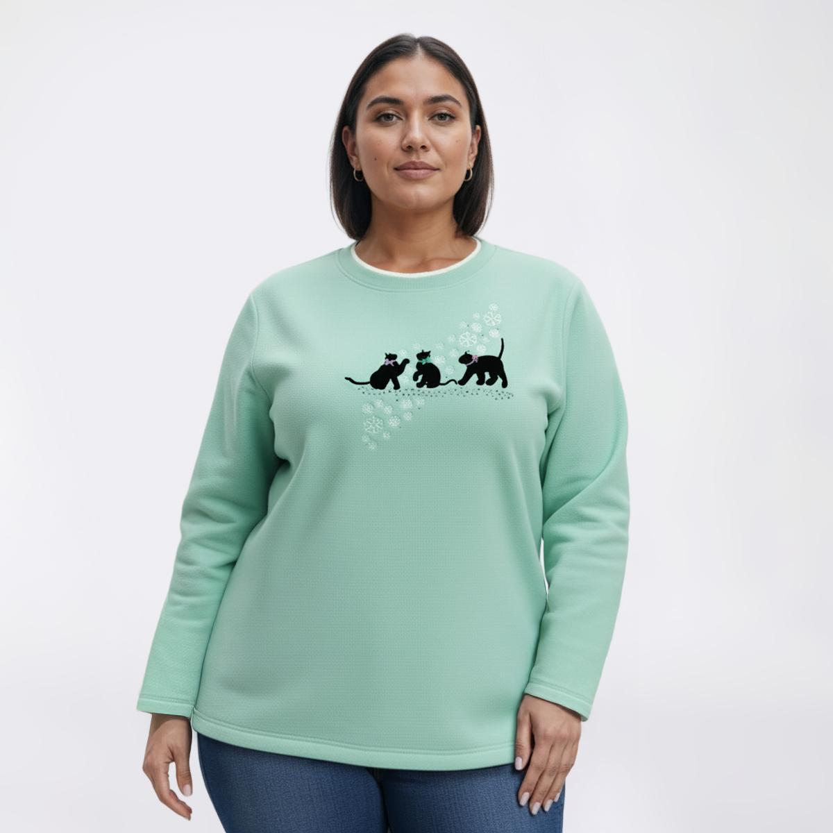 Click here for Plus Size Bonnie Evans Black Cat Trio Polar Fleece... prices